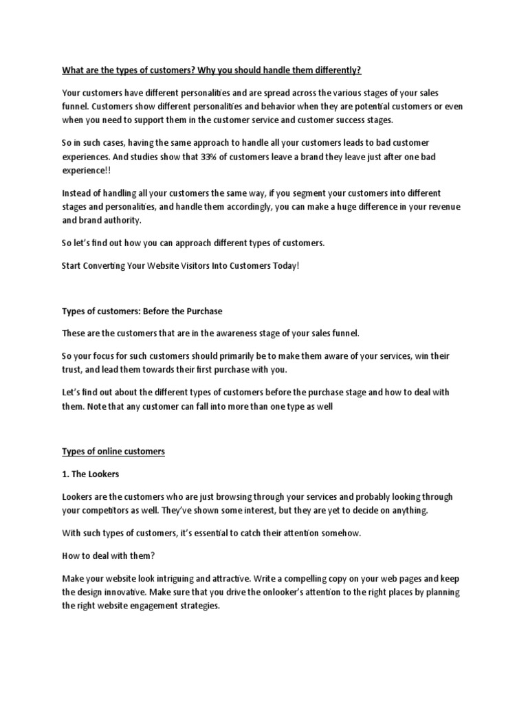 Types of Customers | PDF | Brand | Customer