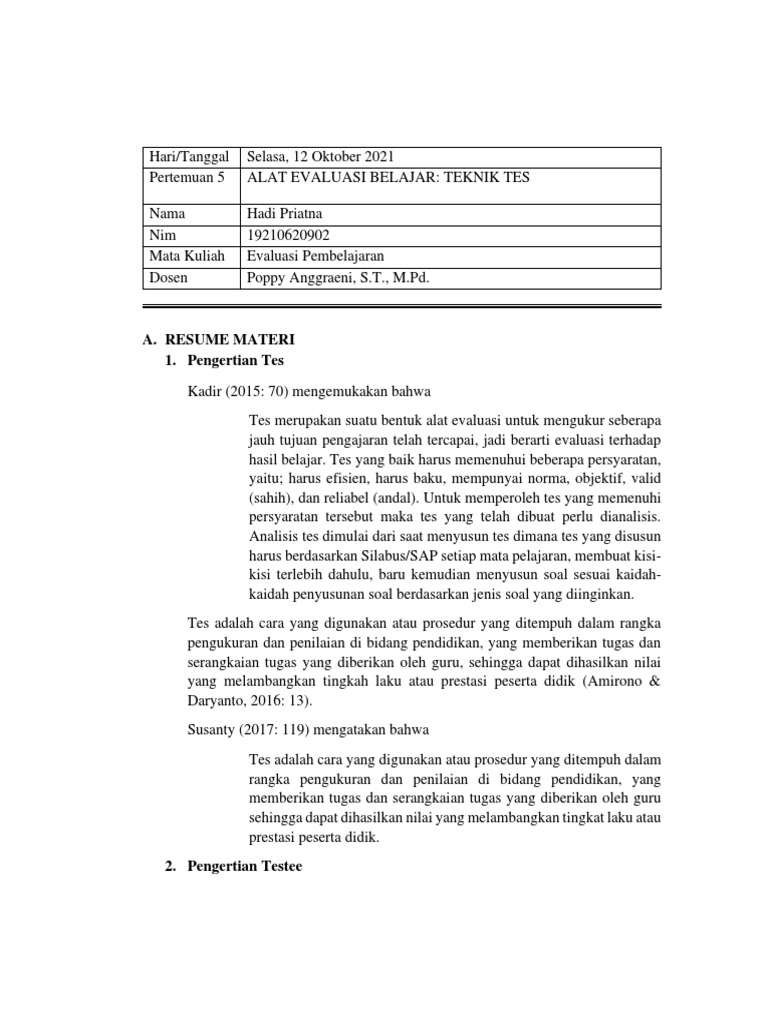 Resume P5 - Hadi Priatna | PDF