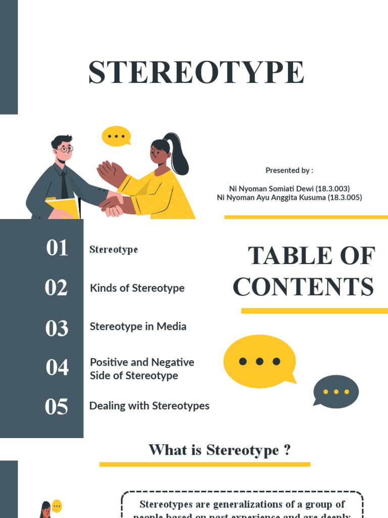 Ccu Ppt-Stereotype | PDF | Stereotypes | Prejudices