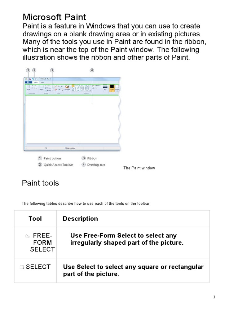 Microsoft Paint | PDF | Shape | Area