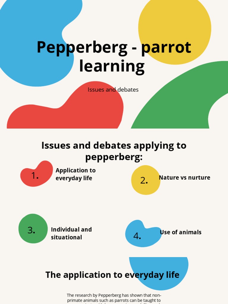 Pepperberg - Parrot Learning: Issues and Debates | PDF | Learning ...