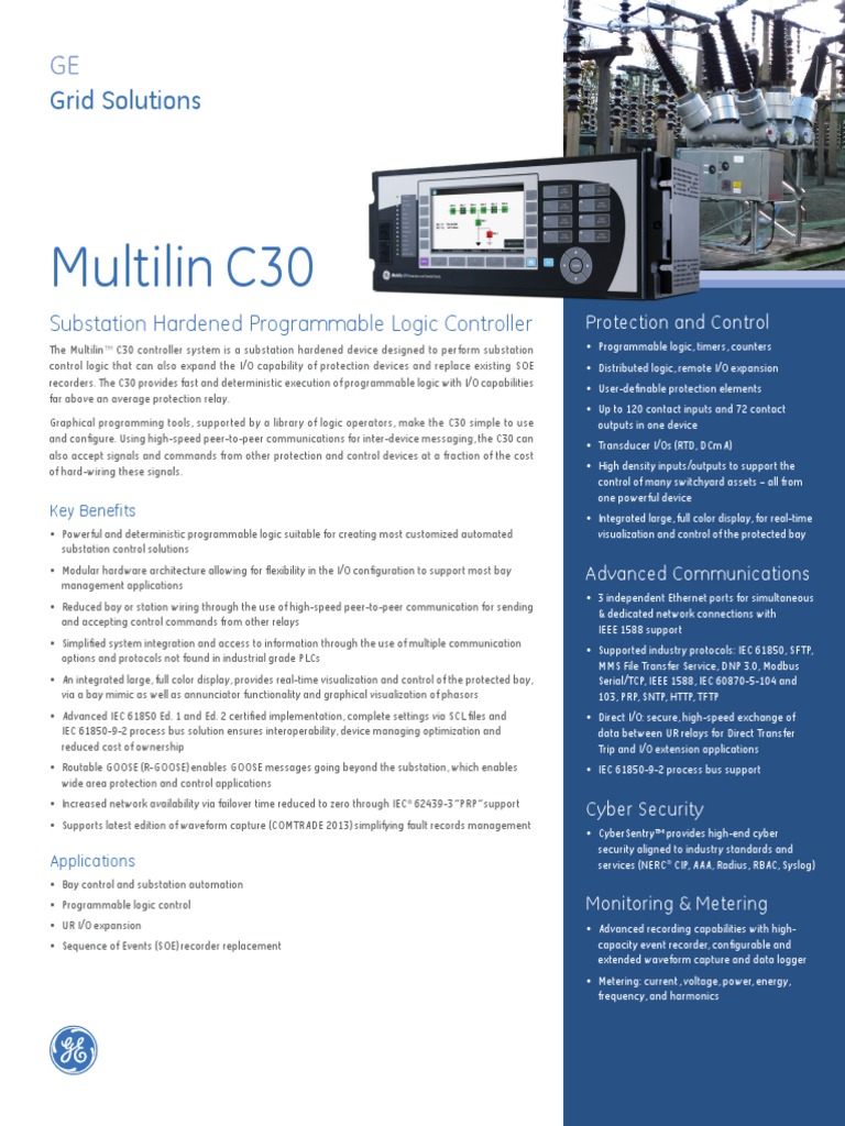 Multilin C30: Grid Solutions | PDF | Programmable Logic Controller | Scada