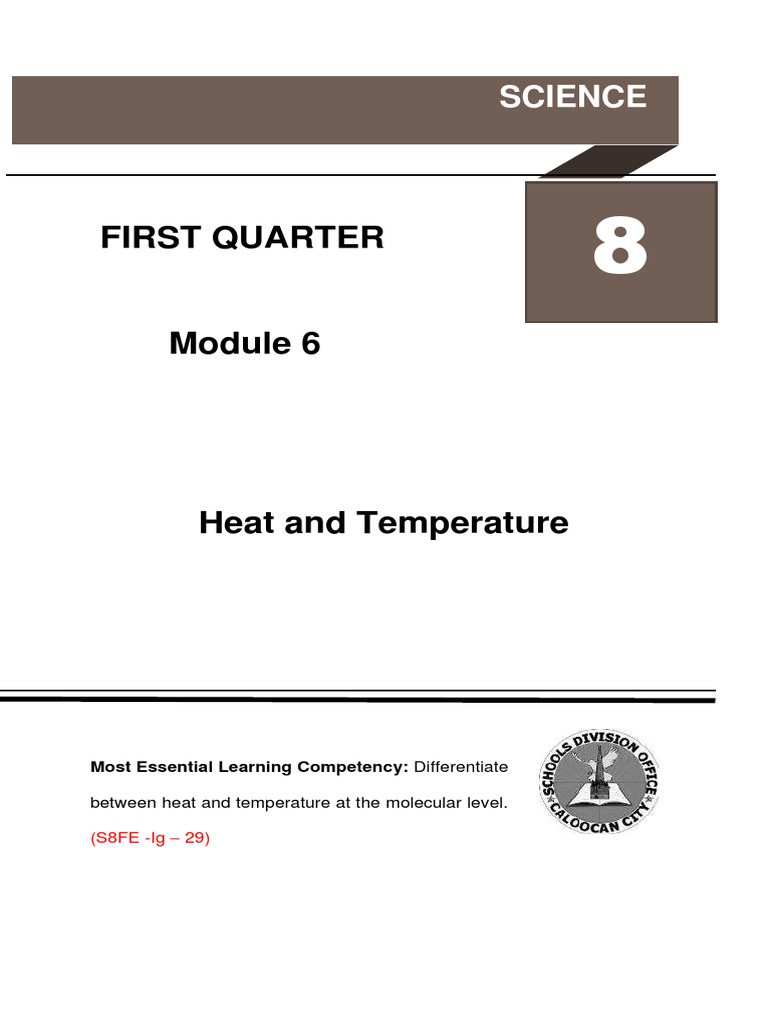 Science 8 Q1 Week 6 7 | PDF | Temperature | Heat