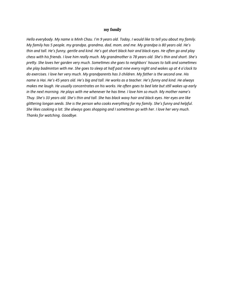 My Family | PDF | Mystery, Thriller & Crime Fiction