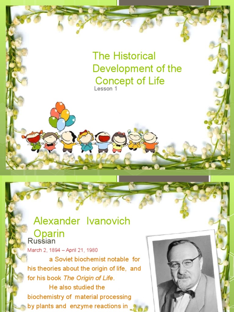 The Historical Development of The Concept of Life: Lesson 1 | PDF ...