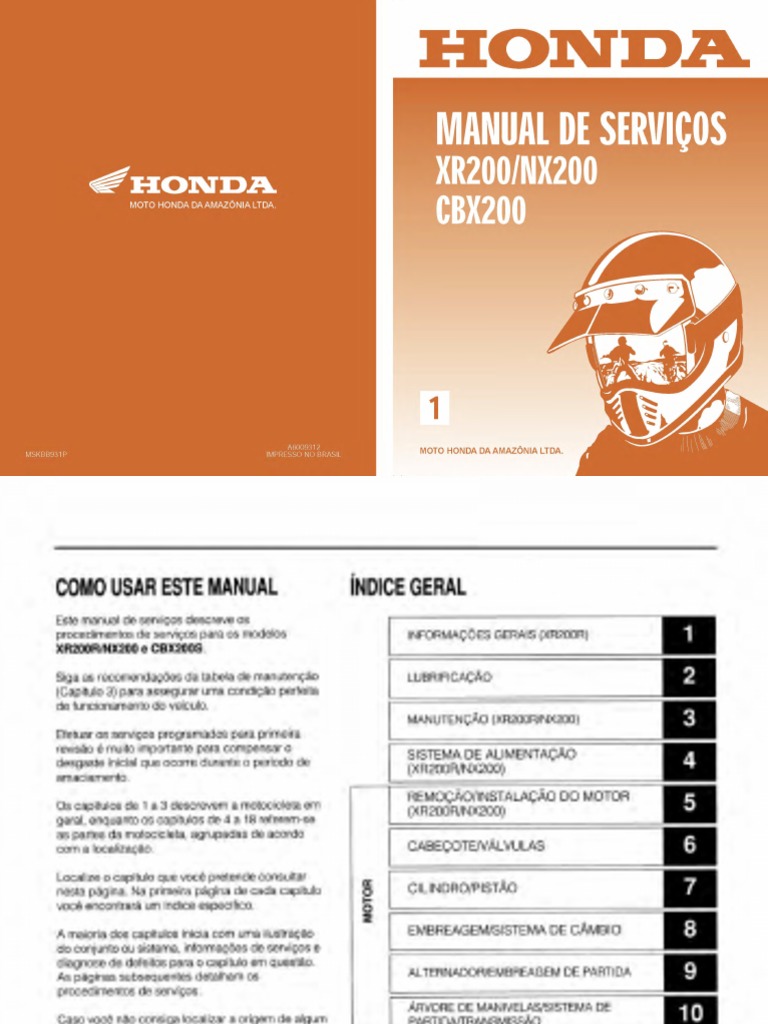 Manual Serviço CBX 200 Catelhano | PDF