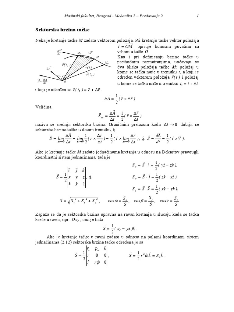 Mehanika 2-Predavanje2 | PDF