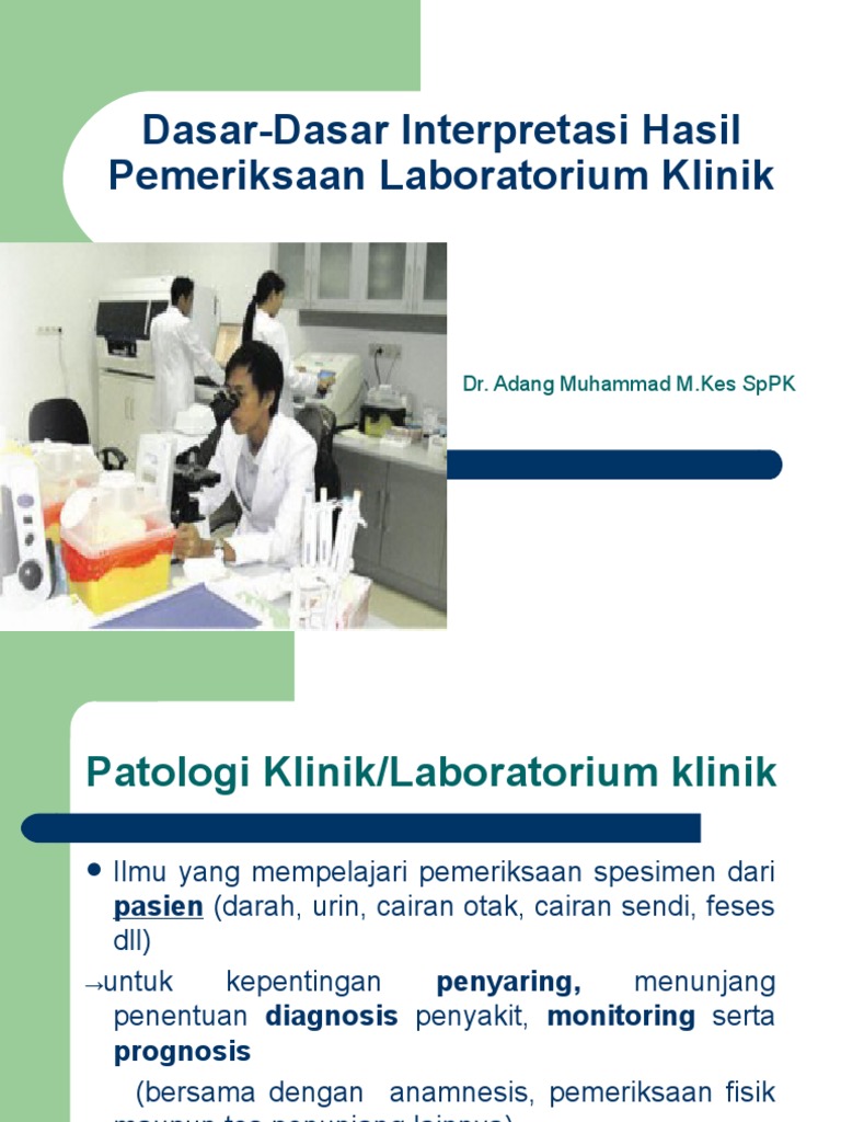 Dasar-Dasar Interpretasi Hasil Pemeriksaan Laboratorium Klinik 2021 | PDF