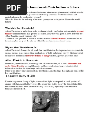 Albert Einstein Inventions List