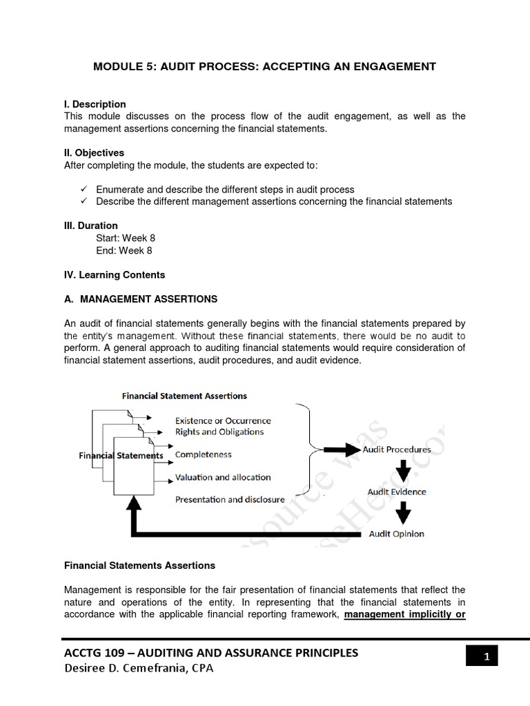 Module 5 - Audit Process, Accepting An Engagement | PDF | Audit ...