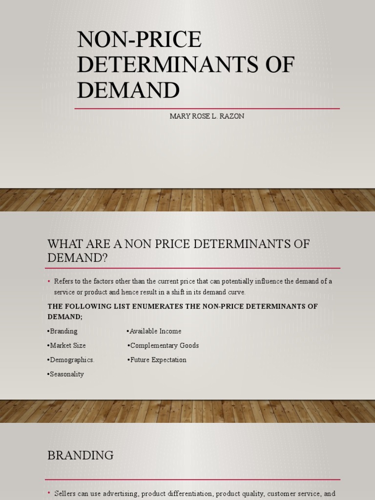 Non-Price Determinants of Demand: Mary Rose L. Razon | PDF | Supply ...