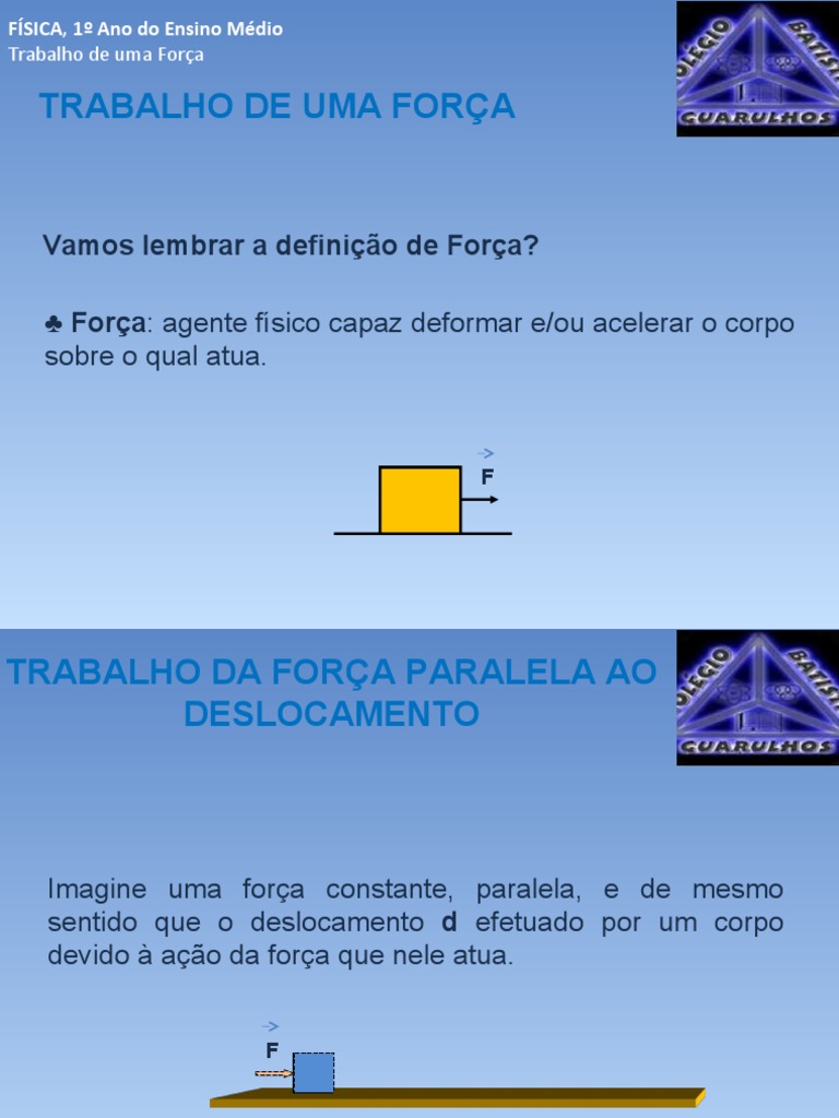 Trabalho de Força na Física | PDF | Energia potencial | Força