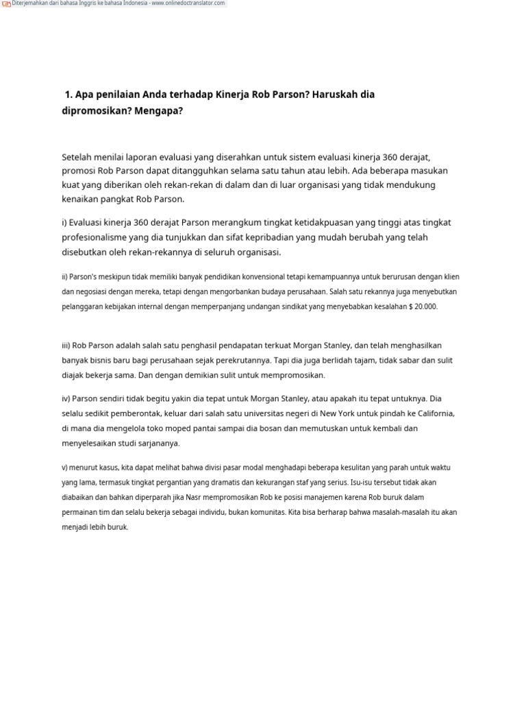 Rob Parson Case Study | PDF | Bisnis