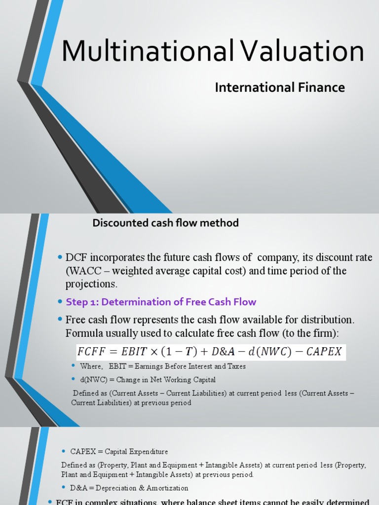 Multinational Company Valuation Guide | PDF | Depreciation | Discounted ...