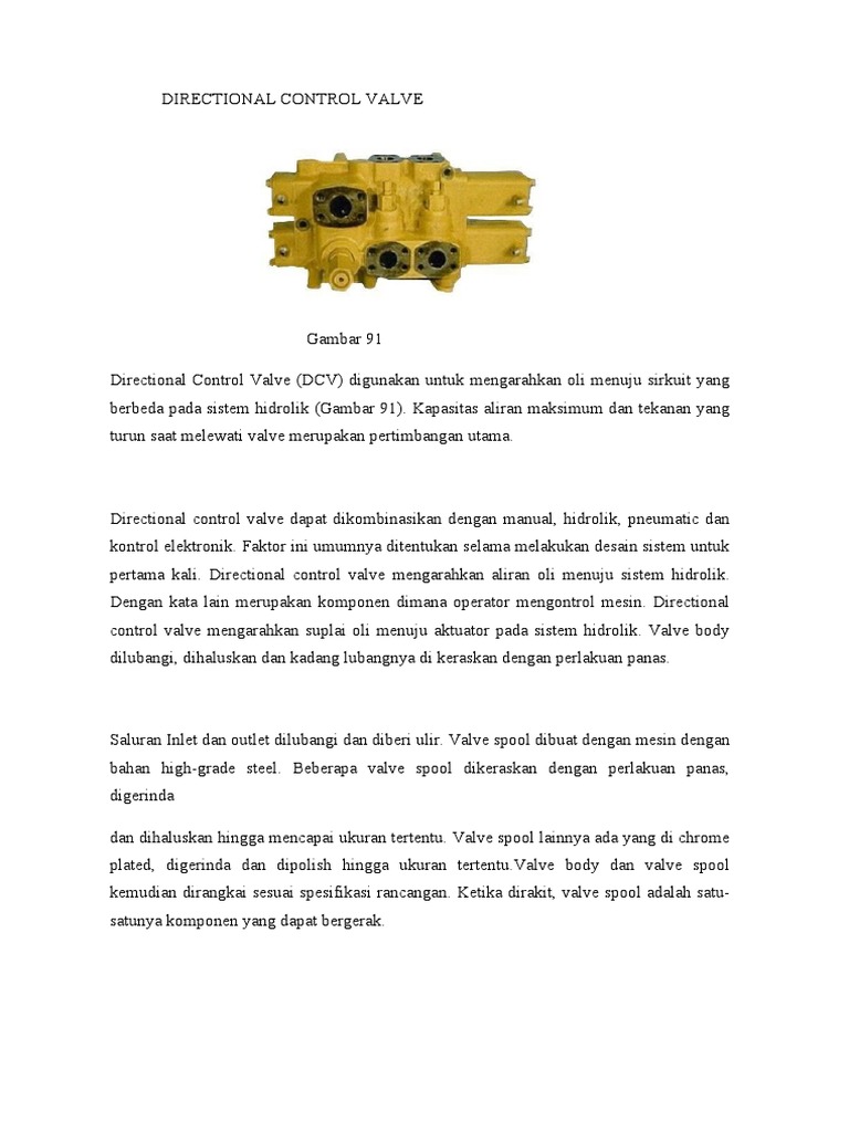 Fungsi dan Jenis Directional Control Valve | PDF