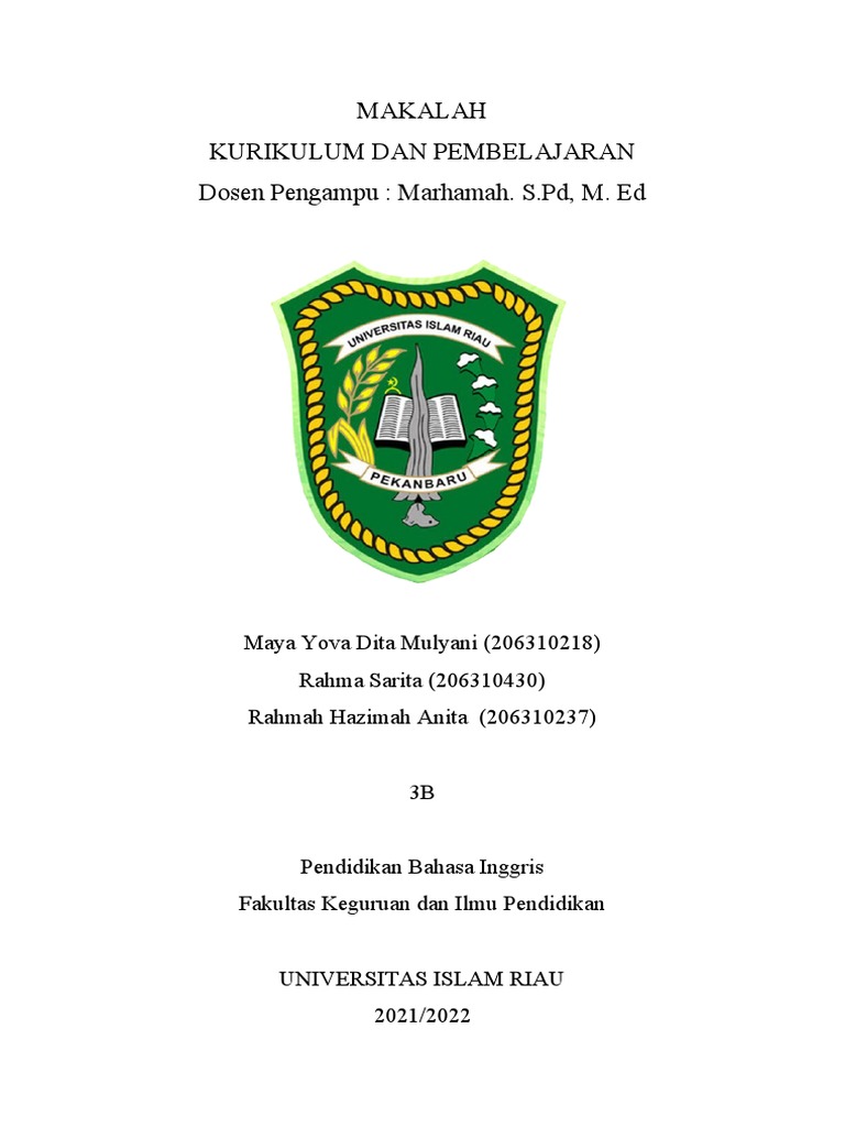KDP (Model Model Pengembangan Kurikulum) Tugas Kelompok | PDF
