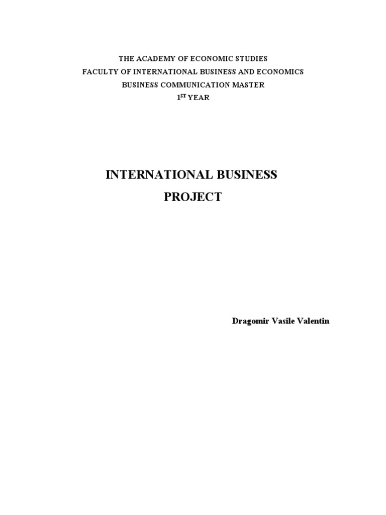 International Business Project | PDF | Outsourcing | Competence (Human ...