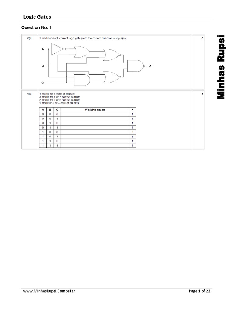 2 - LOGIC GATES - Revision Worksheet MS - Coaching | PDF | Mathematics ...