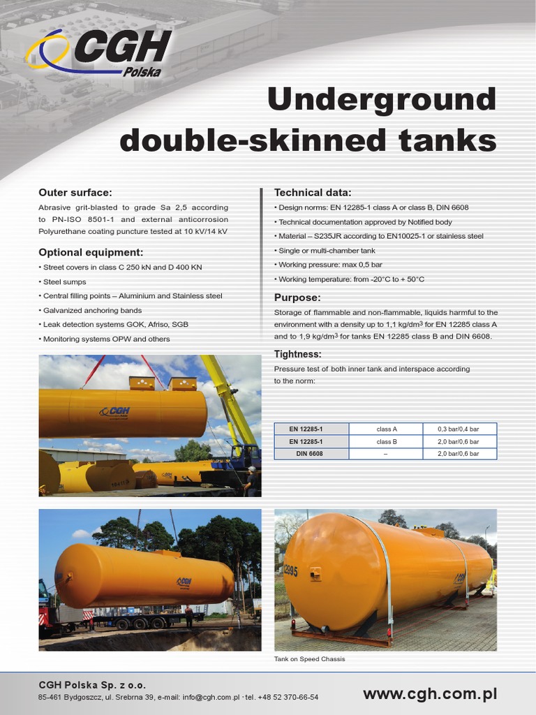Underground Double-Skinned Tanks: Technical Data: Outer Surface ...