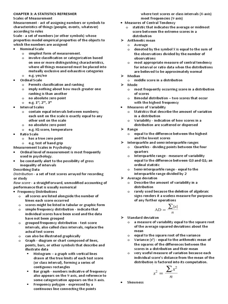 Statistics Refresher: Chapter 3 Overview | PDF | Correlation And ...