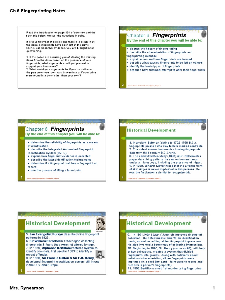 CH 6 Notes | PDF | Fingerprint | Chemistry