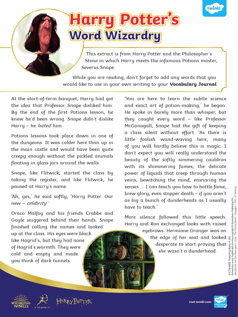 Harry Potter's Word Wizardry WAGOLL | PDF | Harry Potter | Contemporary ...