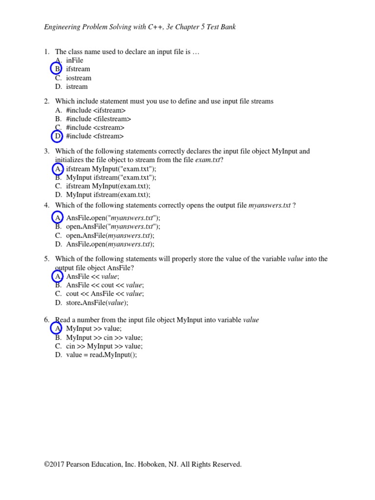 Engineering Problem Solving With C++, 3e Chapter 5 Test Bank | PDF ...