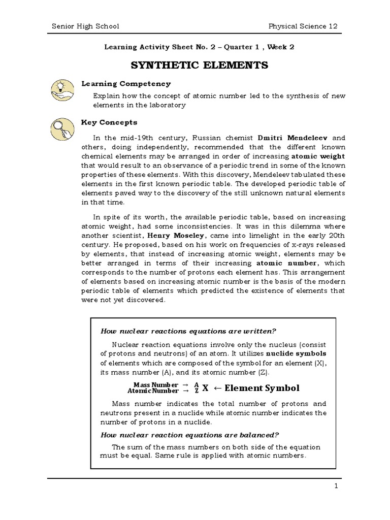 Formation of Synthetic Elements | Download Free PDF | Chemical Elements ...
