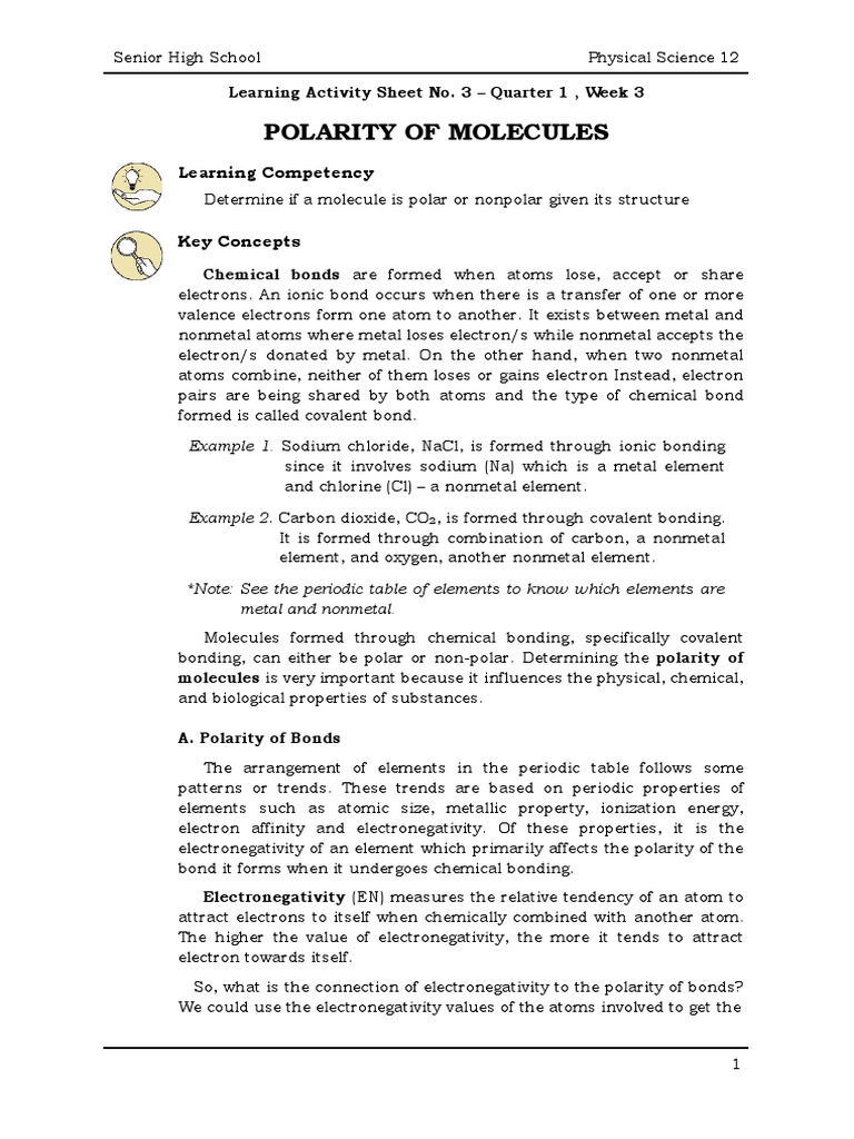 Polarity Of Molecules Pdf Polarity Of Molecules Pdf