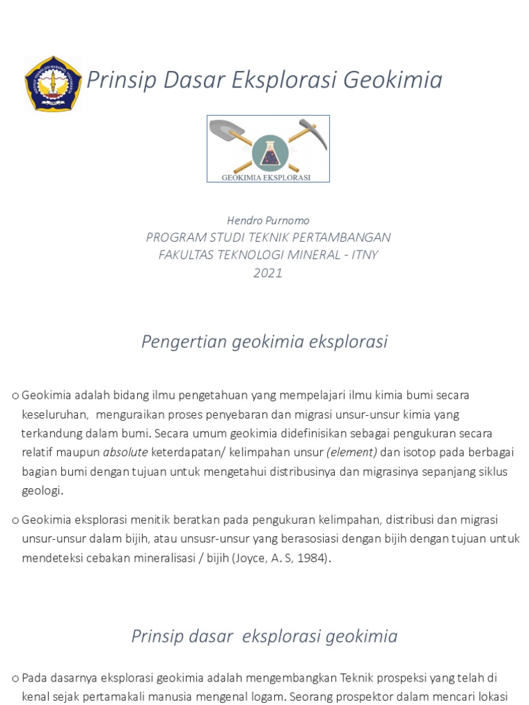 Prinsip Dasar Eksplorasi Geokimia | PDF