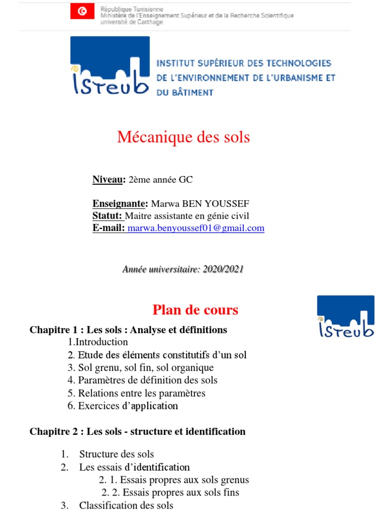 Chapitre1 & 2 | PDF | Mécanique des sols | La nature