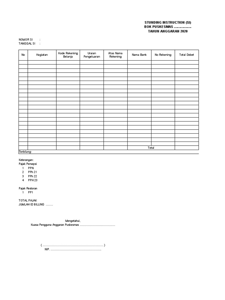 Contoh Format Si | PDF