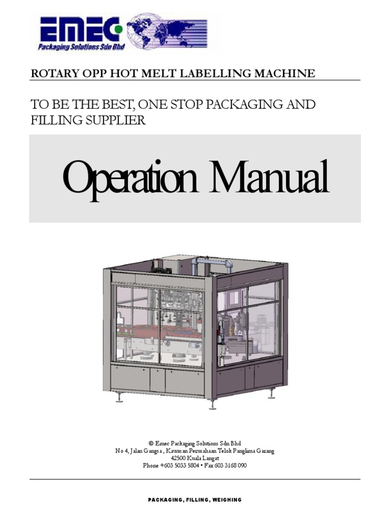 Operation Manual QP Rotary OPP Labelling Hot Melt Full Updated | PDF ...