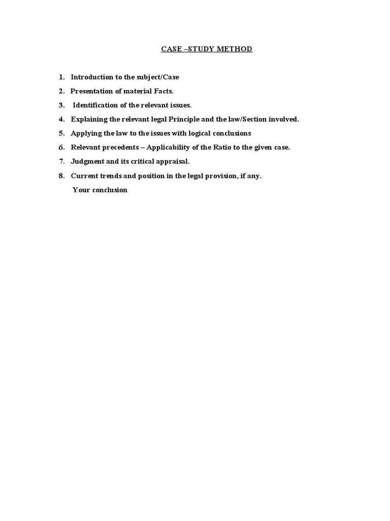 Applying Legal Principles and Precedents: A Guide to Analyzing a Case ...