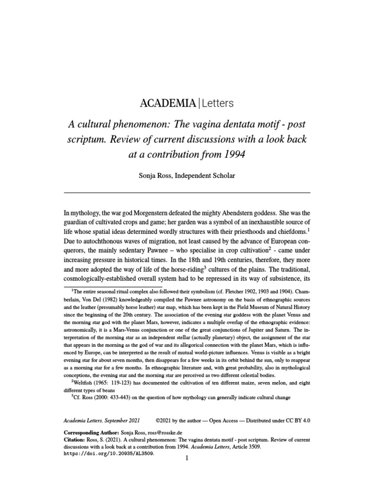 A Cultural Phenomenon The Vagina Dentata | PDF | Planets | Venus