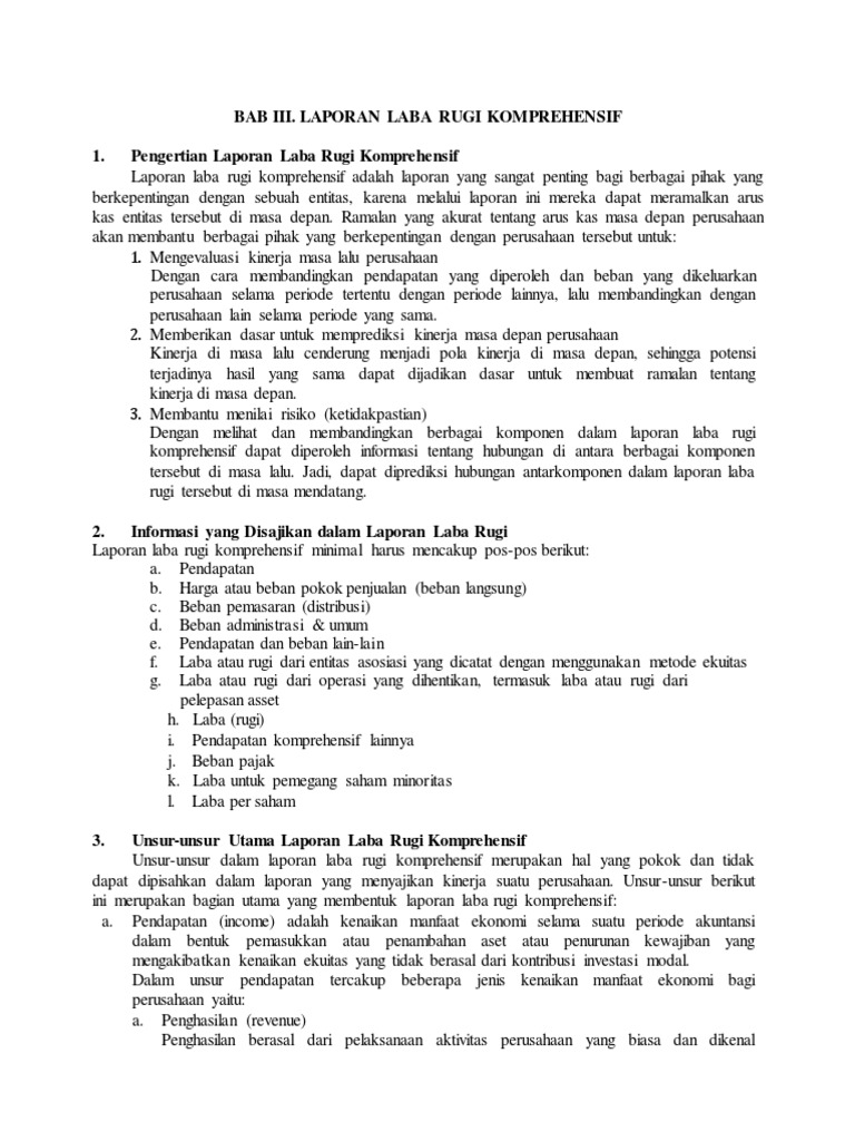 Laba Rugi Komprehensif | PDF