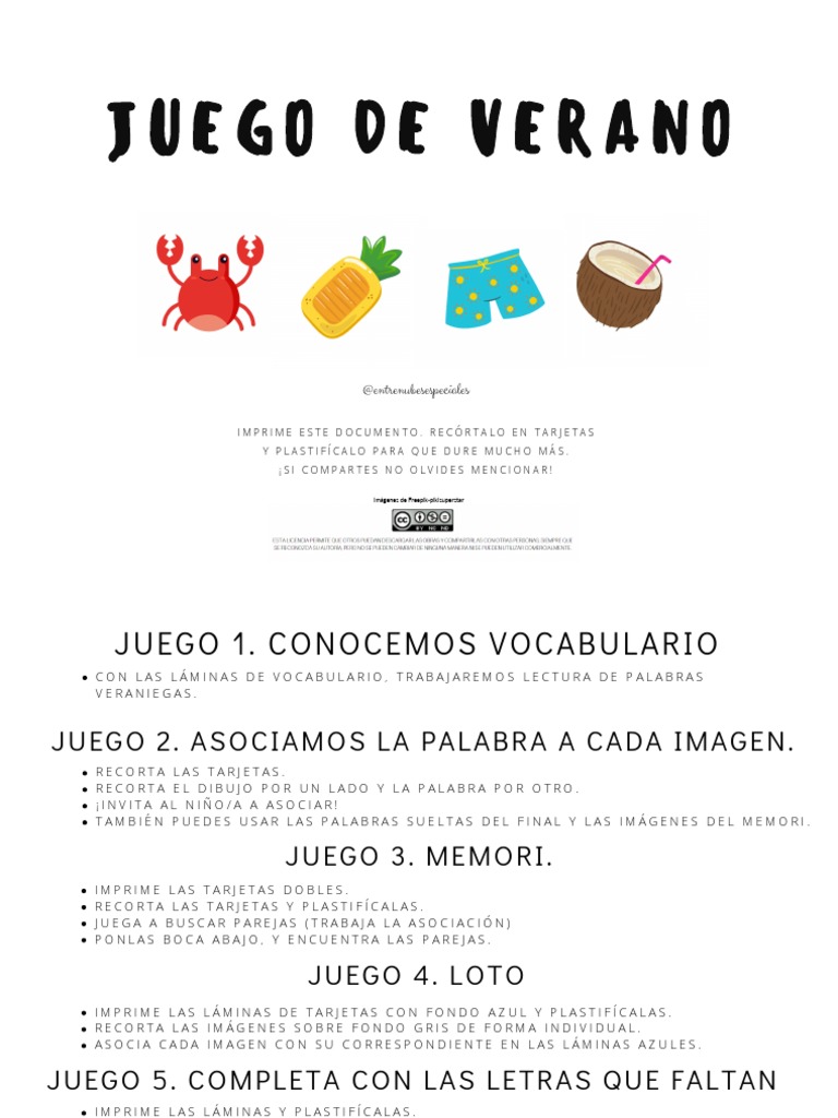 Juego de Verano: @entrenubesespeciales | PDF