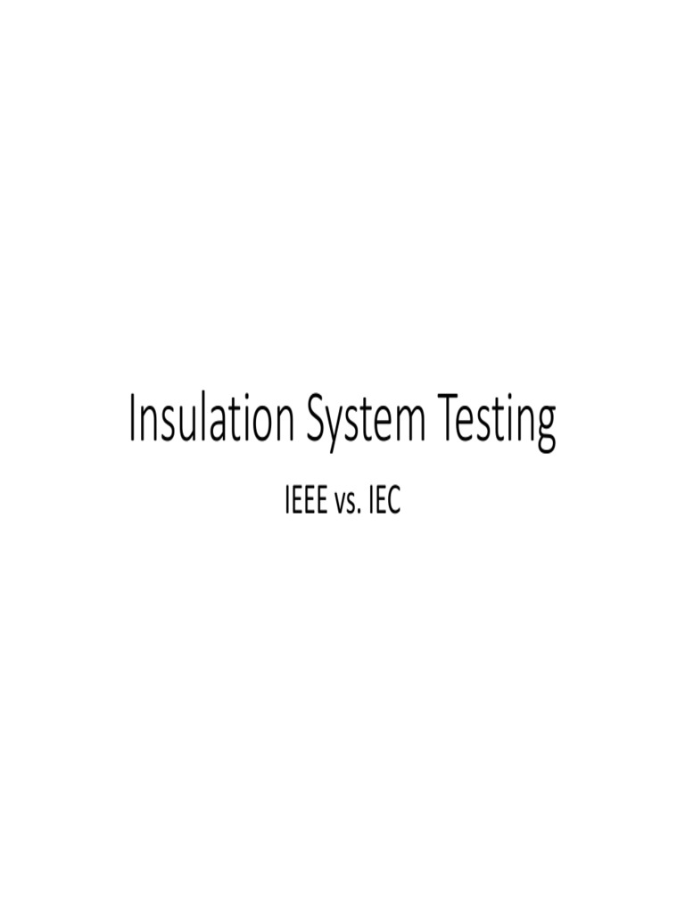 Insulation System Testing: Ieee vs. Iec | PDF | Transformer | Building ...