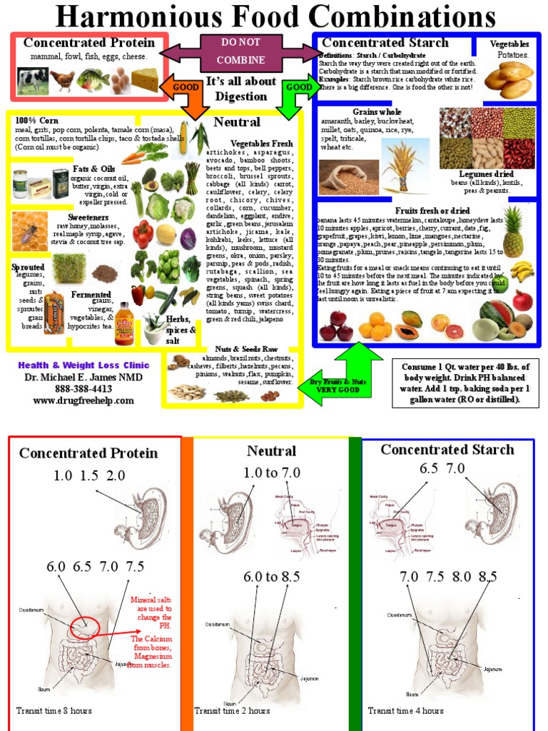 Starchy Food Combinations Guide | PDF | Vegetables | Maize