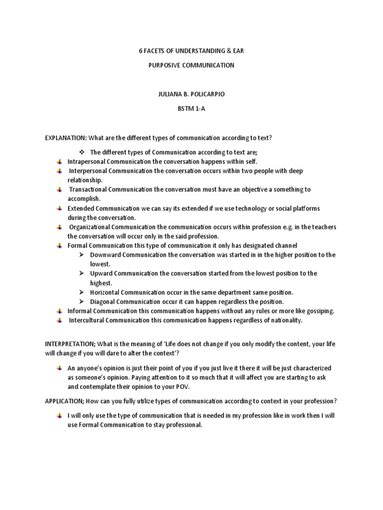 6 Facets | PDF | Communication | Interpersonal Communication