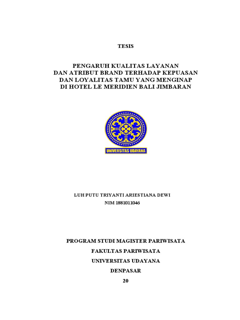 Contoh Layout Tesis Kuantitatif | PDF