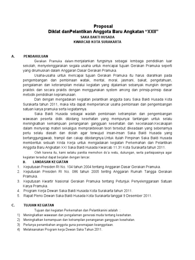 Proposal MUSADA Ke 1 | PDF