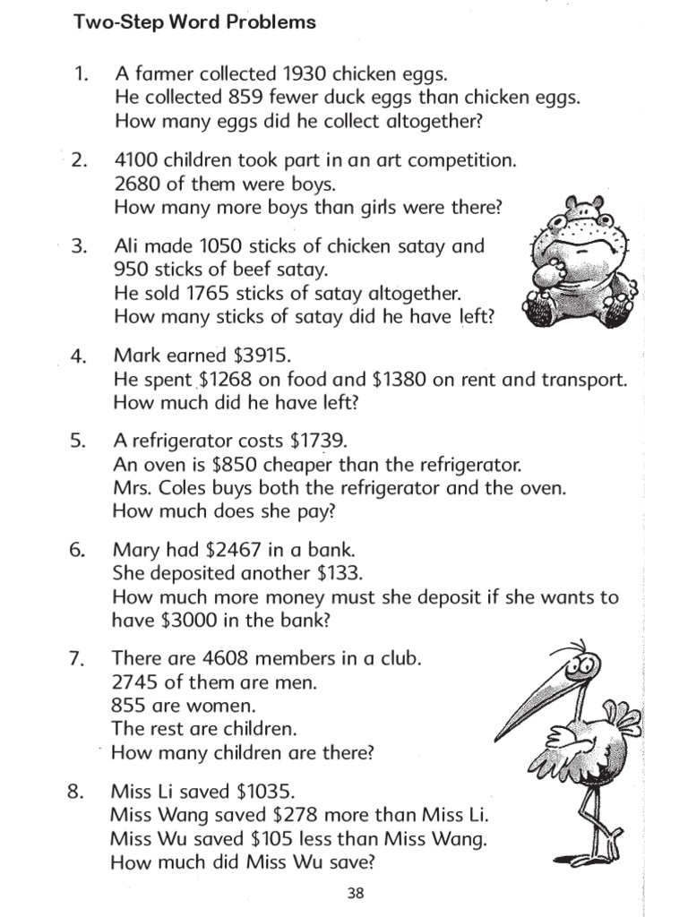 Two Step Word Problems | PDF