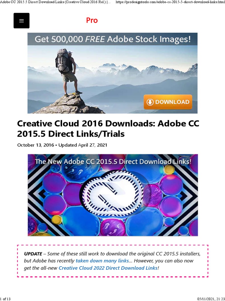 Adobe CC 2015.5 Direct Download Links | PDF | Adobe Creative Suite ...
