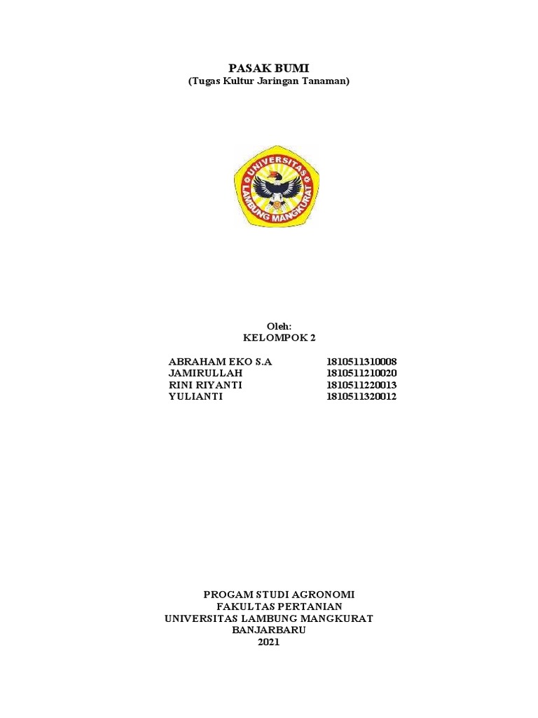PASAK BUMI - KEL 2 - Kultur Jaringan | PDF | Sains & Matematika