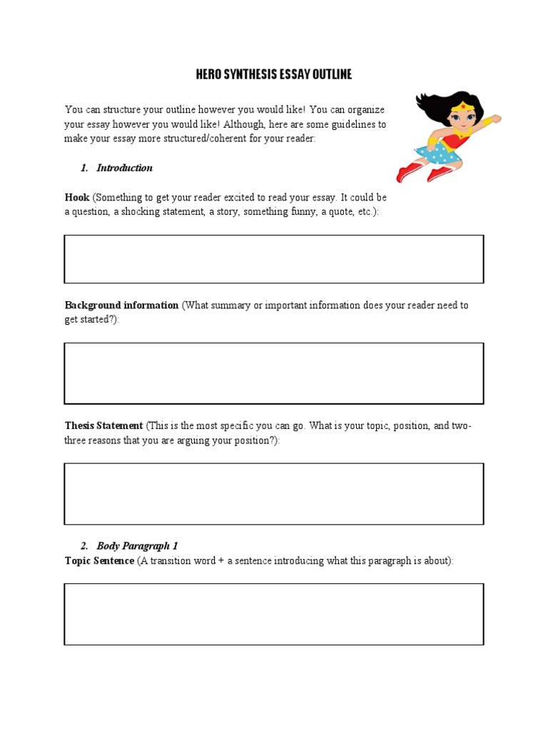 Hero Synthesis Essay Outline | PDF | Paragraph | Essays