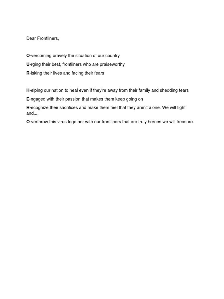 OUR HERO Acrostic Poem | PDF