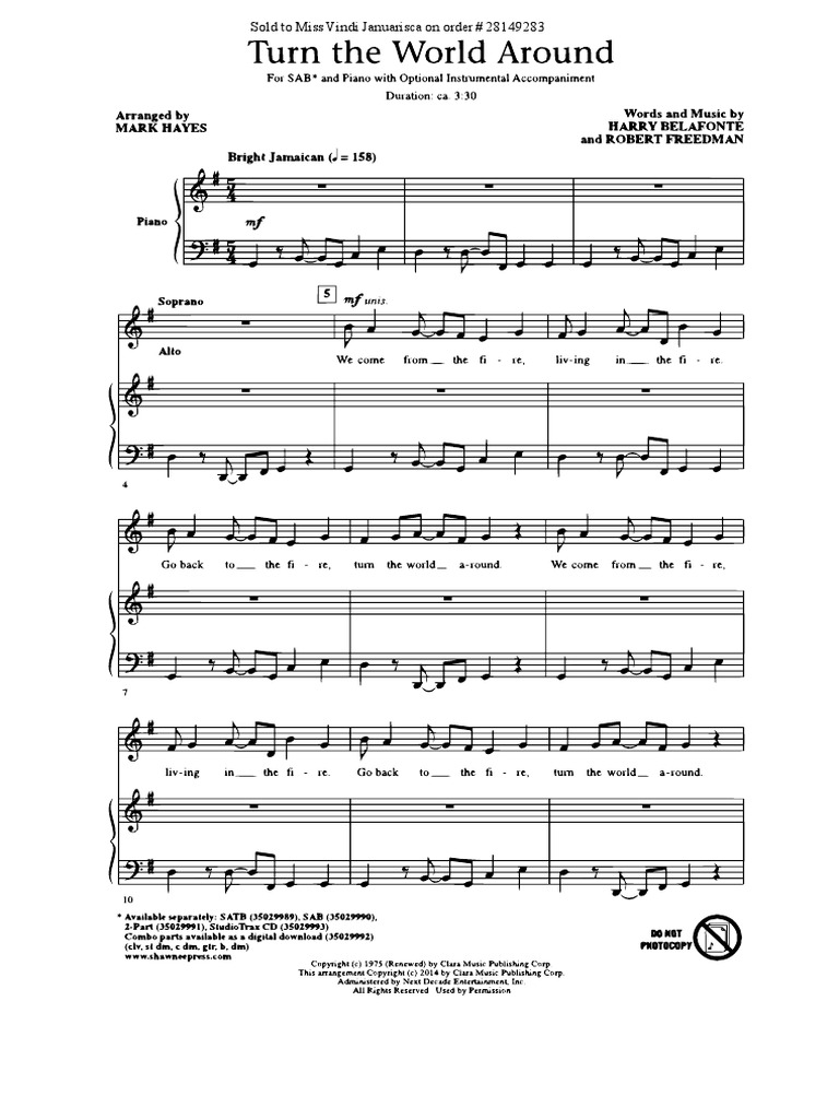 Turn The World Around SAB | PDF