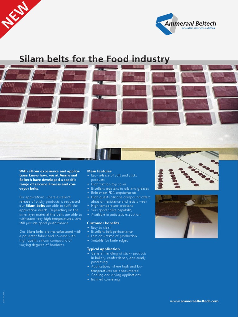 Silam Belts For The Food Industry | PDF | Silicone | Industrial Processes