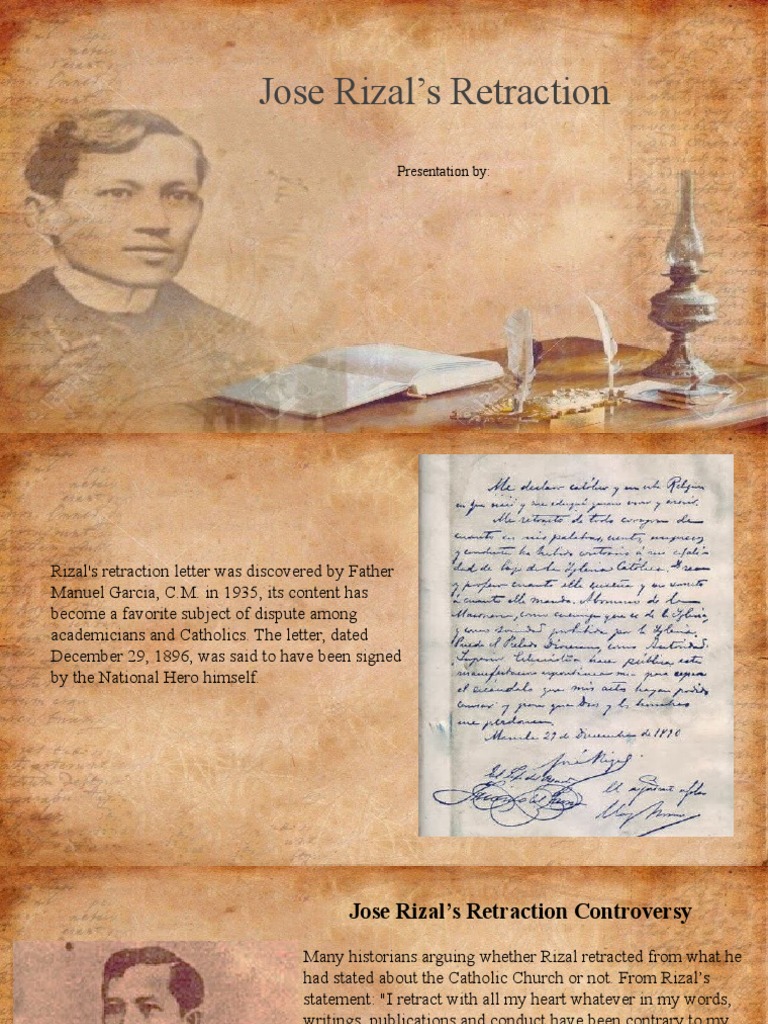Jose Rizal's Retraction: Presentation by | PDF